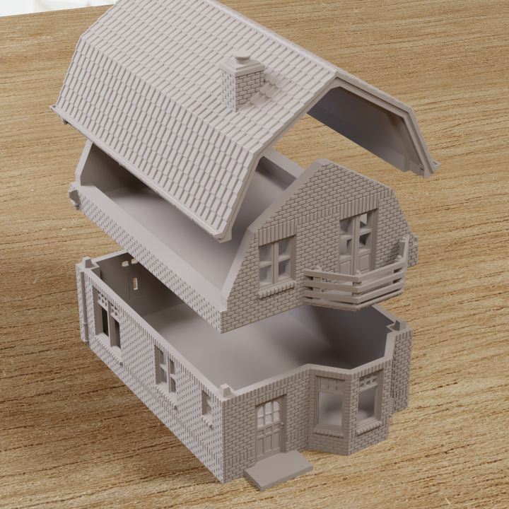 3D Printable Oosterbeek Brick Row House DS01 - Operation Market Garden Inspired 3D Print File by ...